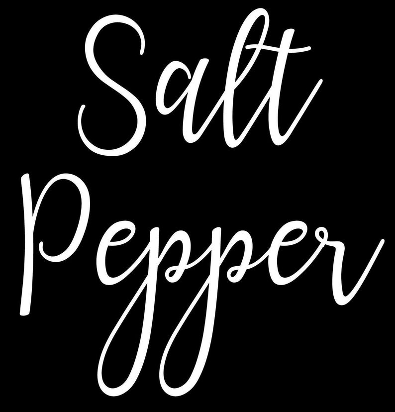 Salt and Pepper - Vinyl Sticker Decal Labels for Jars, Containers ...