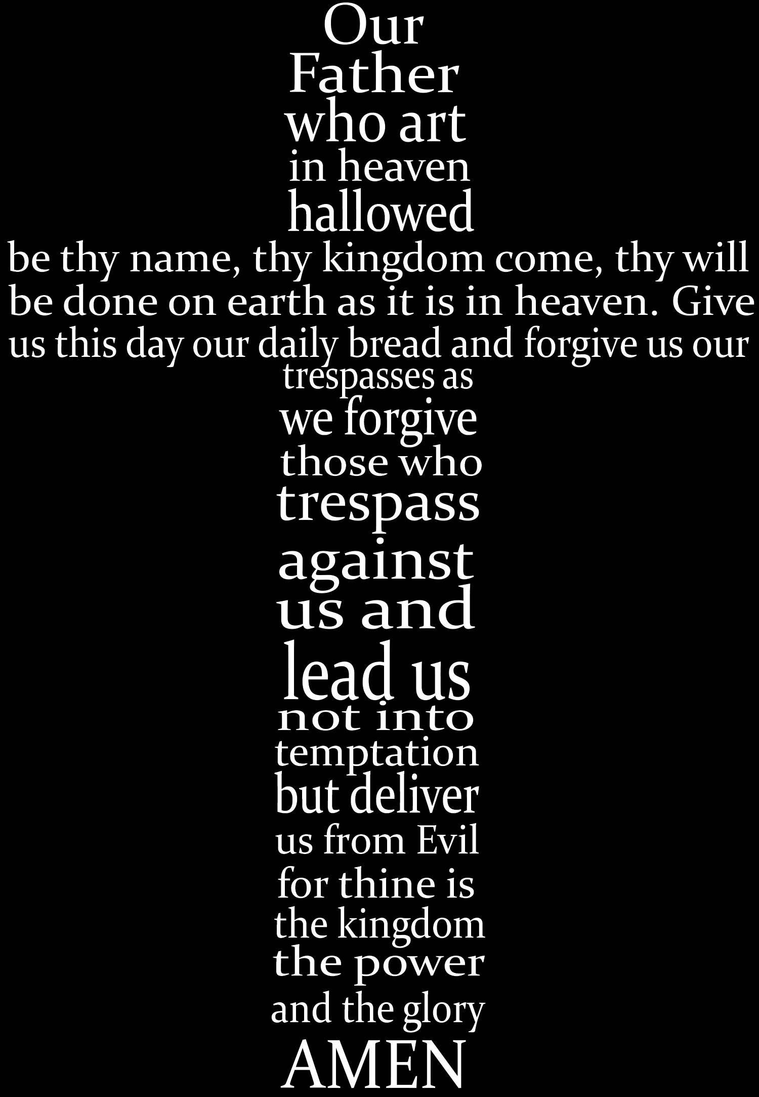 The Lord's Prayer, Traditional Version, Christian Bible Verse Quote ...