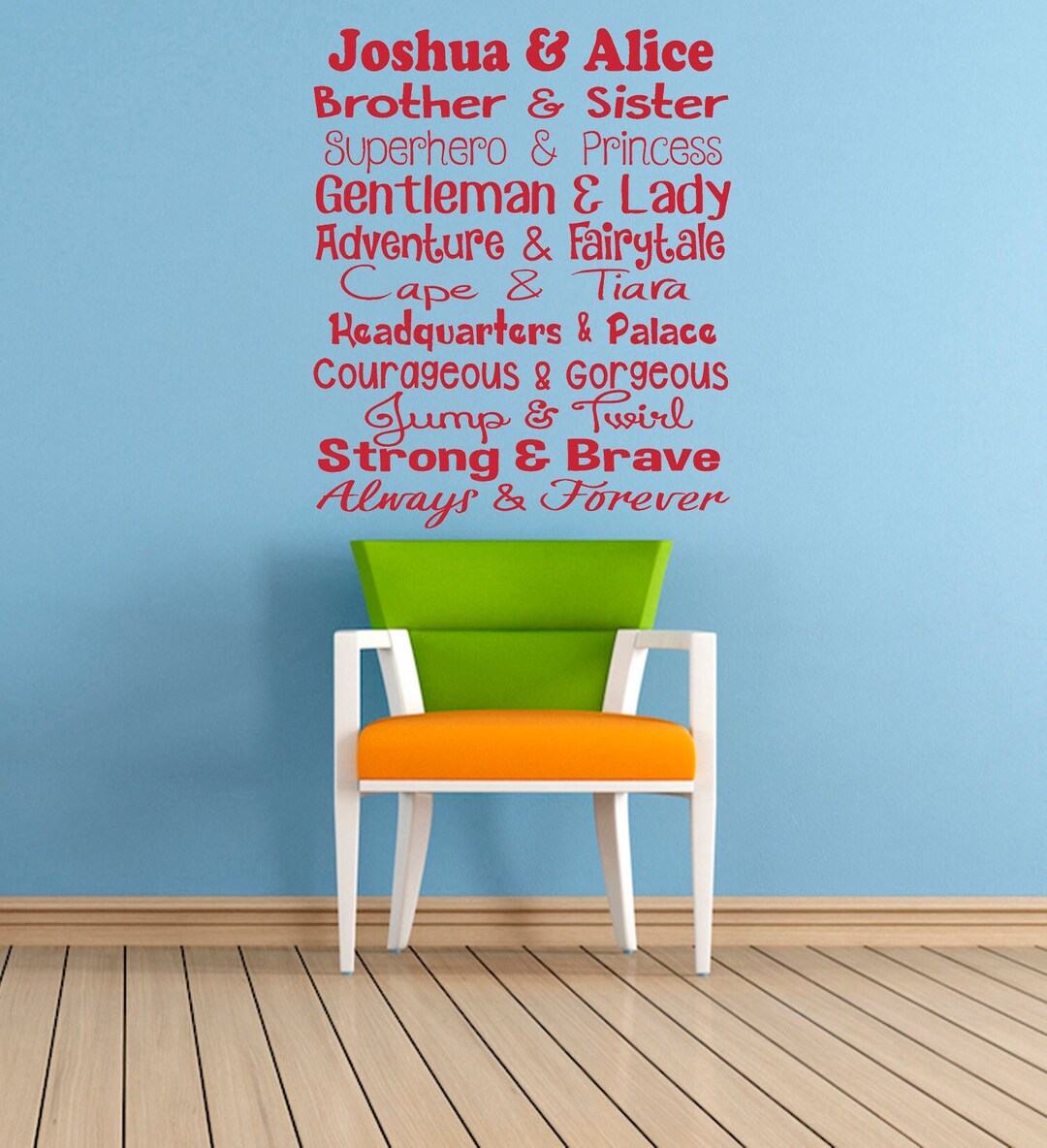 Personalised Brother & Sister Quote, Poem, Vinyl Wall Art Sticker Decal ...