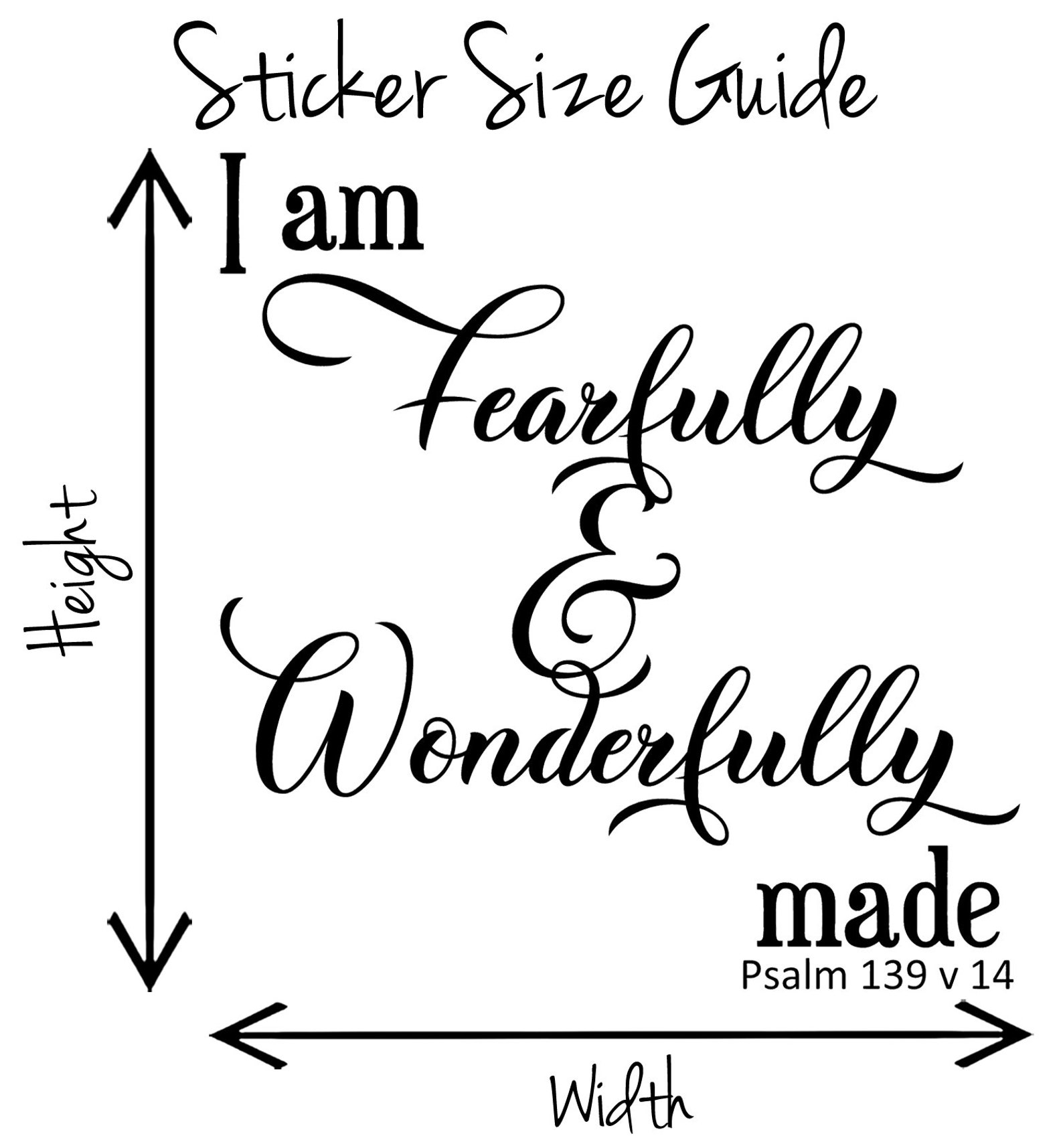 Psalm 139 V 14 Christian Bible Quote Vinyl Wall Art Sticker - Etsy
