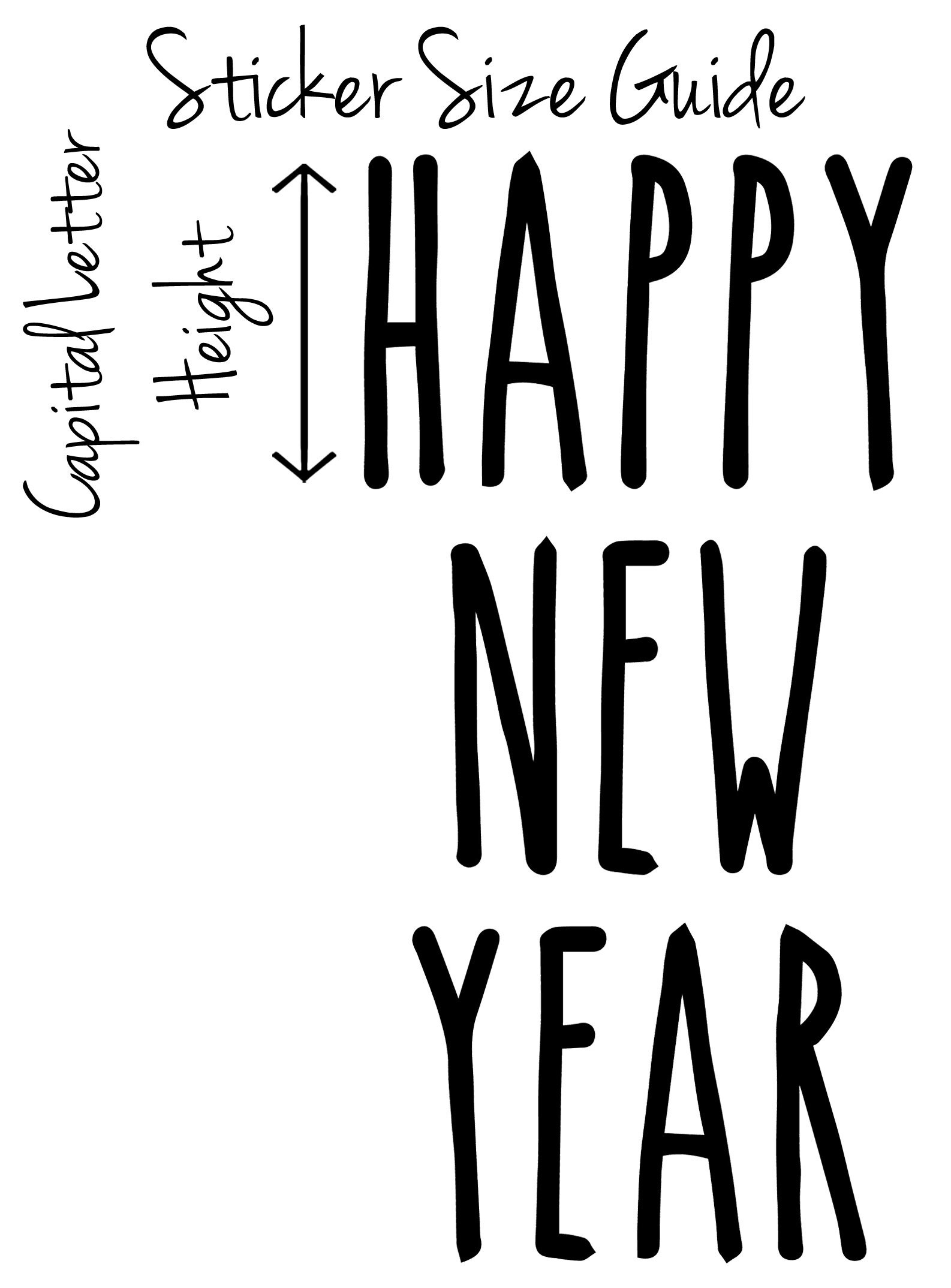Happy New Year - Vinyl Sticker Decal Label for Glasses, Mugs, Crafting ...