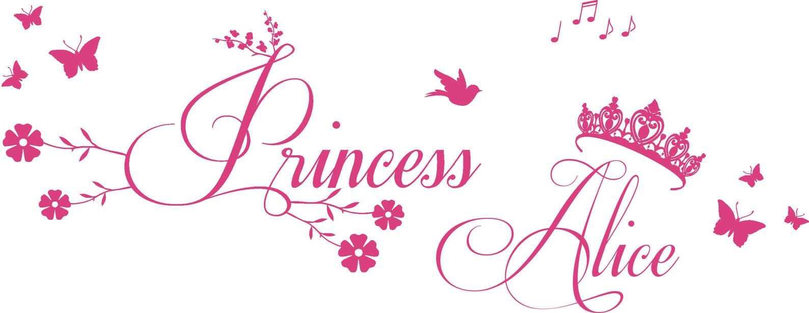 Personalised Name Princess Wall Art Decal Sticker Decal. - Etsy