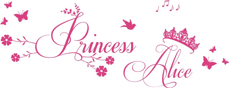 Personalised Name Princess Wall Art Decal Sticker Decal. - Etsy