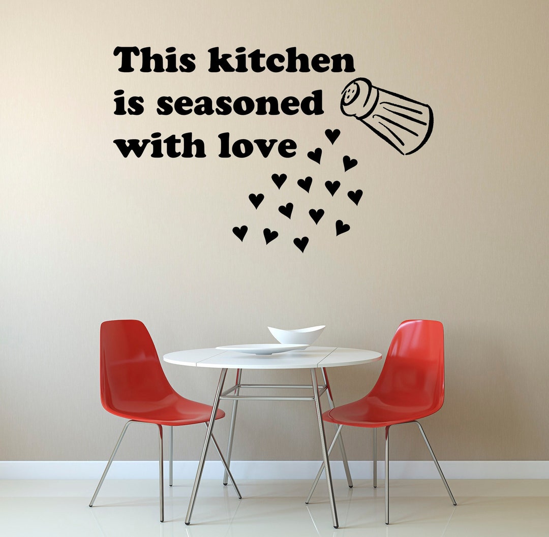 This Kitchen is Seasoned With Love Quote Matt Vinyl Wall Art Sticker ...