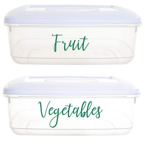 Fruit and Vegetables - Vinyl Sticker Decal Labels for Storage Jars ...
