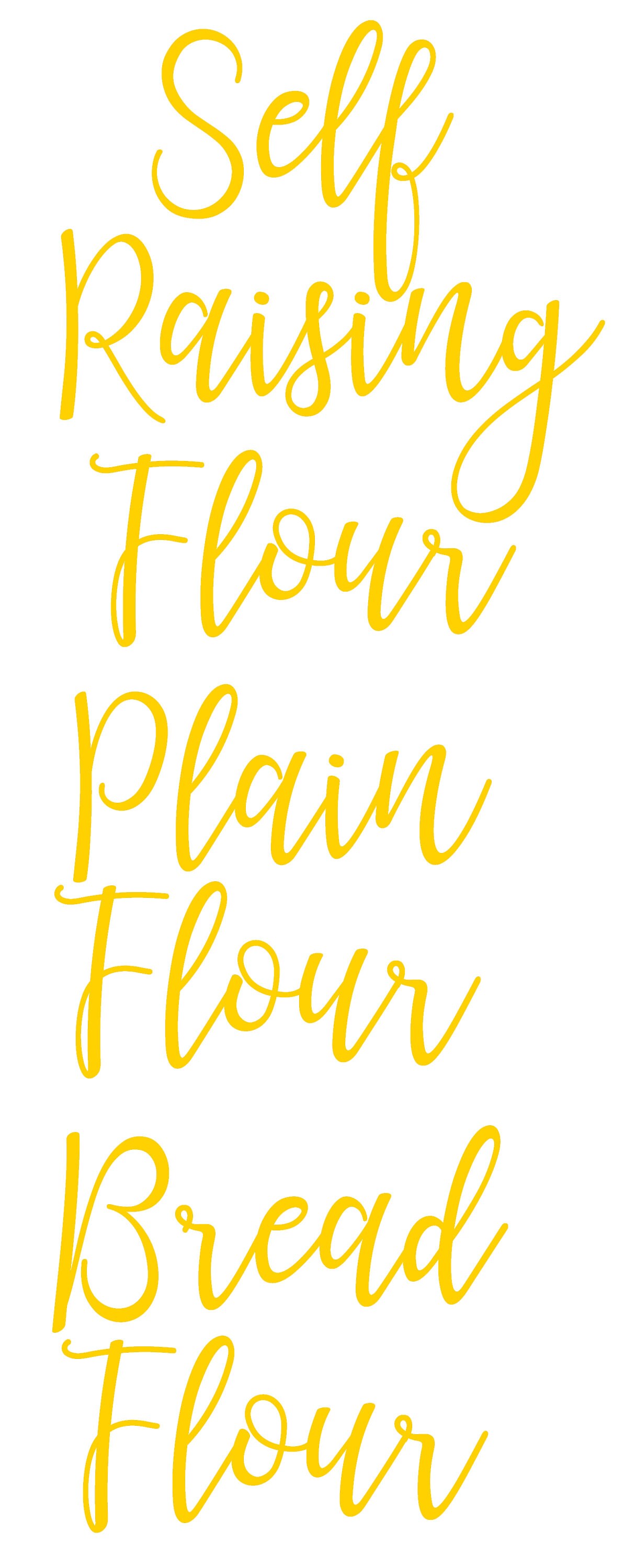 Self-raising Flour, Plain Flour, Bread Flour - Vinyl Sticker Decal ...