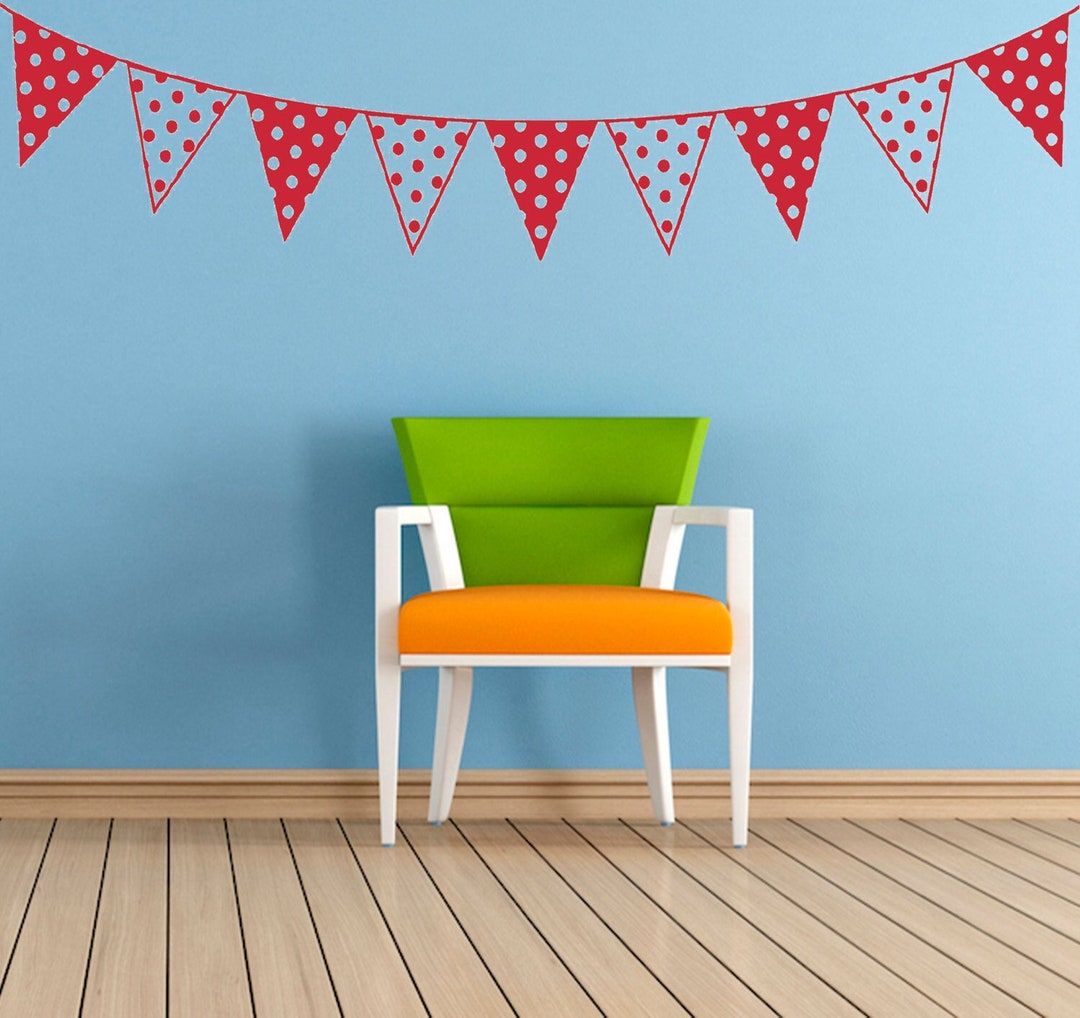 Bunting, Vinyl Wall Art Sticker Decal Mural. Home, Wall, Mirror, Window ...