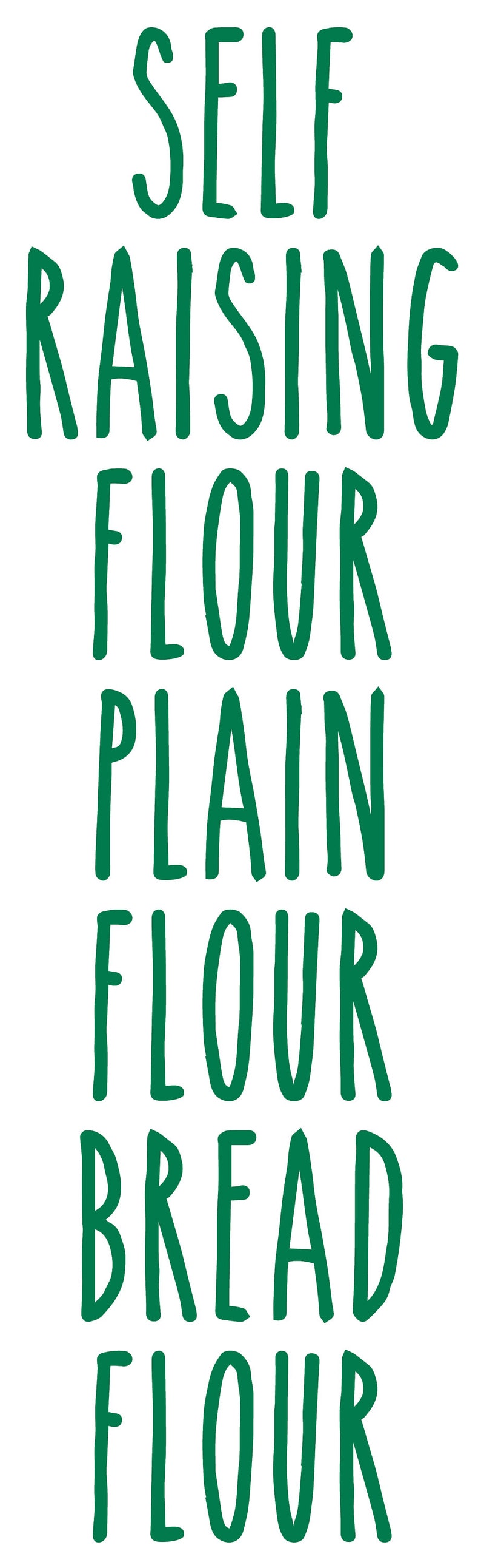 Self-raising Flour Plain Flour Bread Flour Vinyl Sticker | Etsy