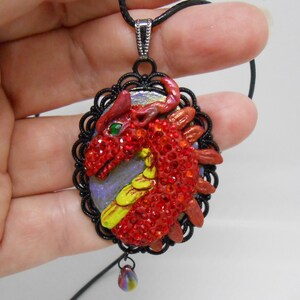 Red Diamond Dragon Necklace . - Etsy