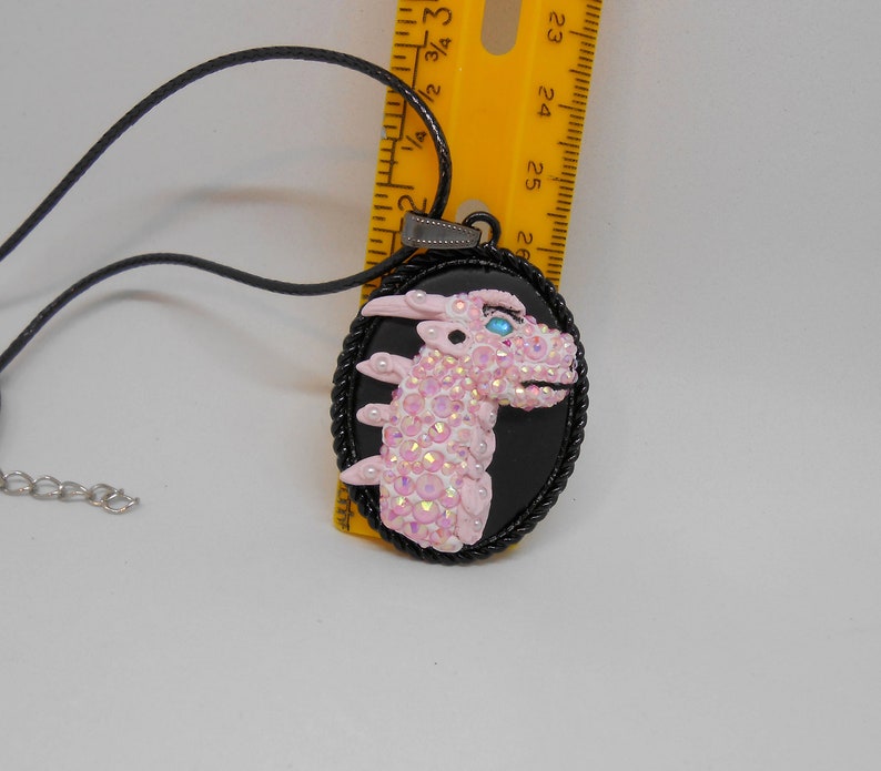 Pink Dimond Dragon Bust Necklace - Etsy