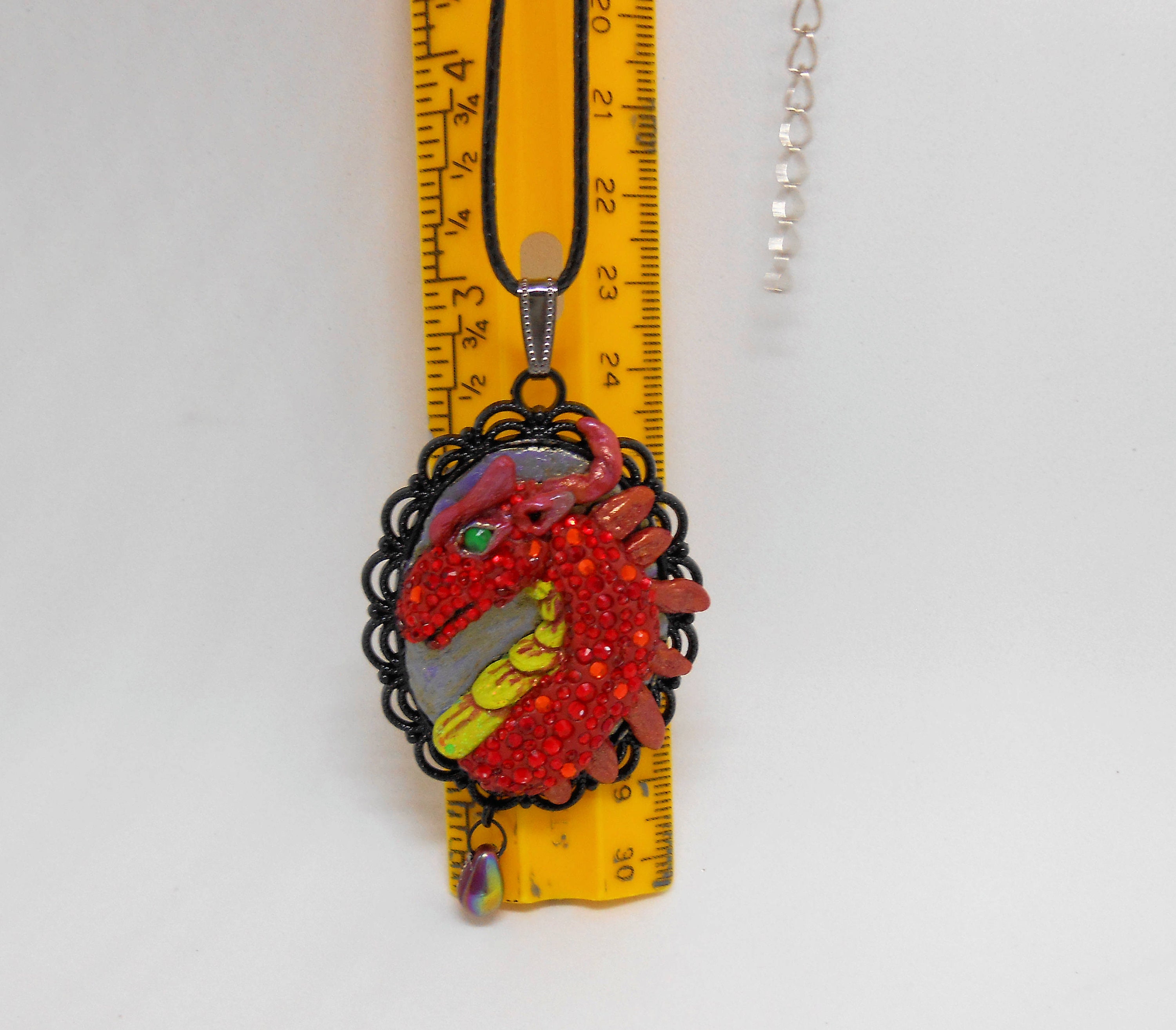 Red Diamond Dragon Necklace . - Etsy