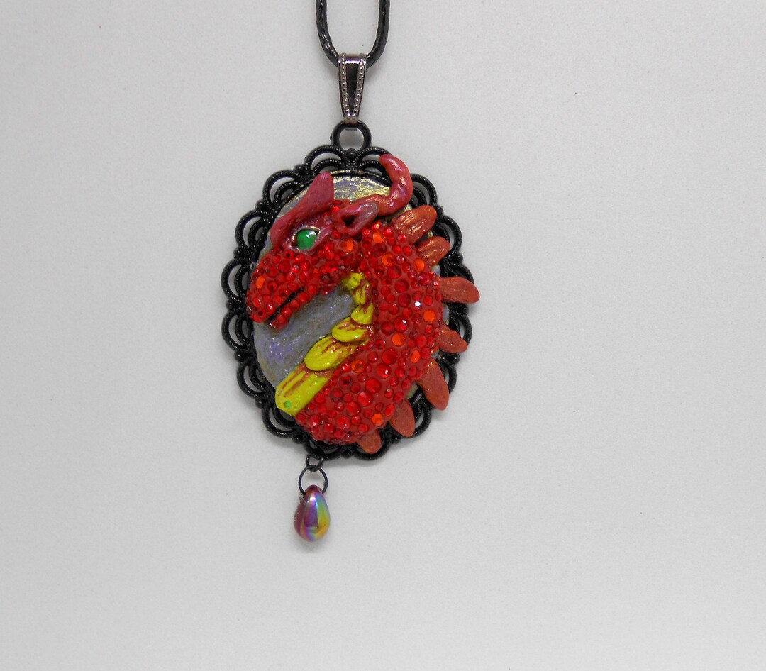 Red Diamond Dragon Necklace . - Etsy