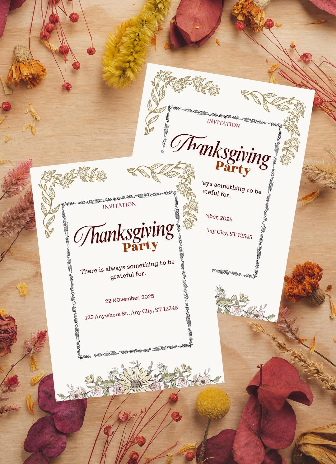 Thanksgiving Party Invitation!! Digital Download. Instant Download ...