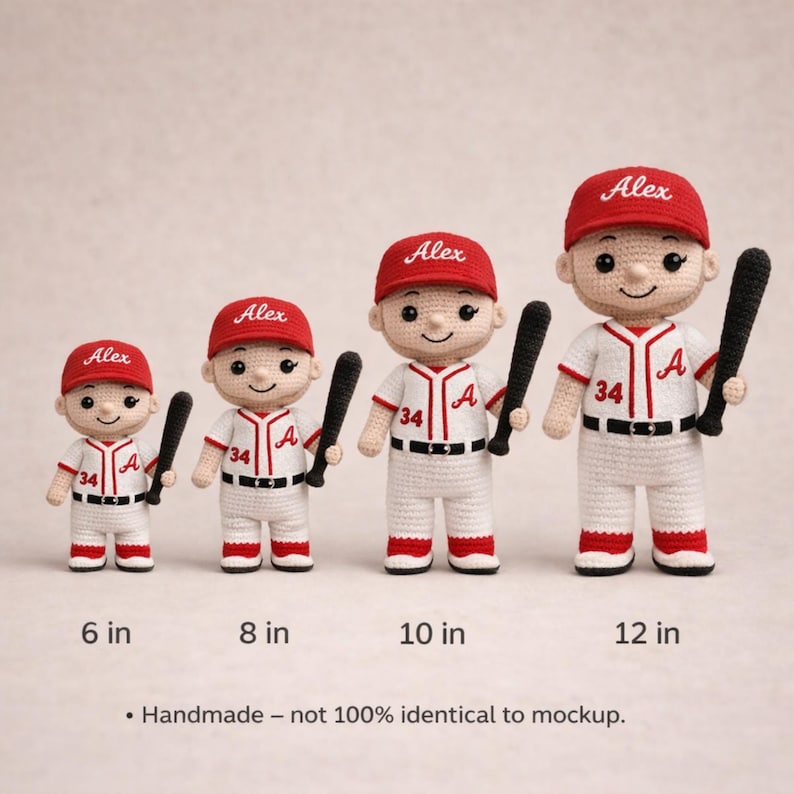 Personalized Baseball Doll, Custom Crochet Sports Doll, Look Alike Boy ...