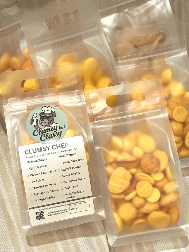 Egg Yolk Goat Milk Drop Dog Treats | Healthy Pet Treats Clumsy Chef Cat ...