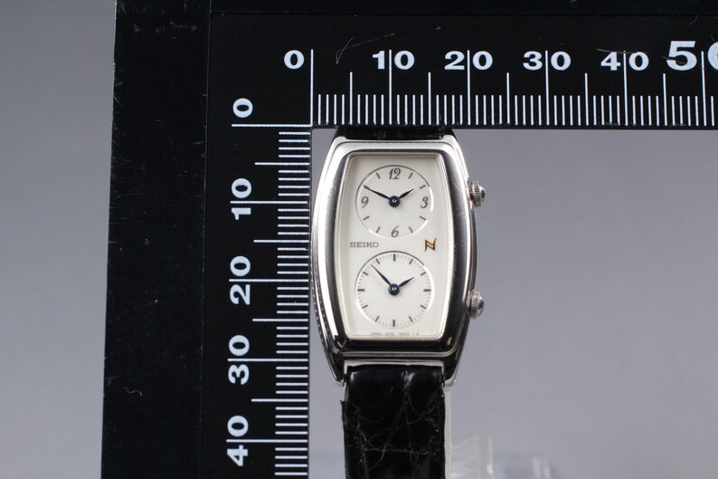 Vintage Seiko Noie Dual Time Tank Watch - 21mm Ladies Japan Quartz ...