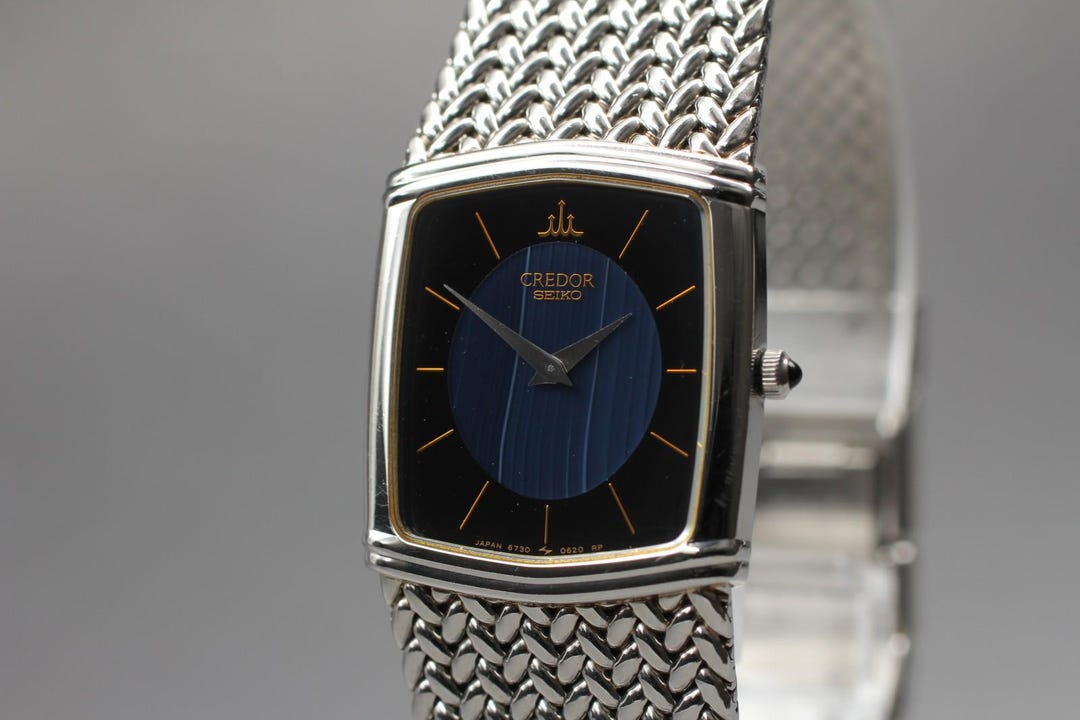 Vintage 1983 [n Mint] Seiko Credor 6730-5340 Blue Agate Dial Qz Women ...