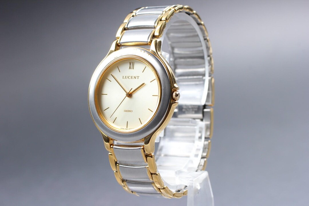 Vintage [n Mint] New Batt Seiko Lucent 7n01-6160 Gold Ladies Watch From ...