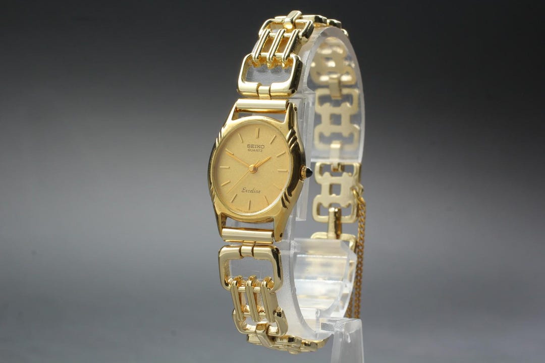 Vintage 1983 [n Mint] Seiko Exceline 7321-5010 Gold Ladies Bracelet ...