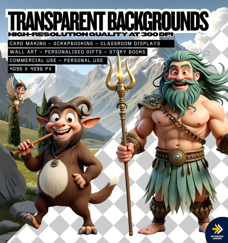 Greek Mythology Clipart Bundle | 40 Clipart Images + 10 Backgrounds ...