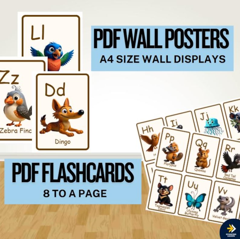 Australian Animal Alphabet: Wall Chart + Matching Flashcards ...