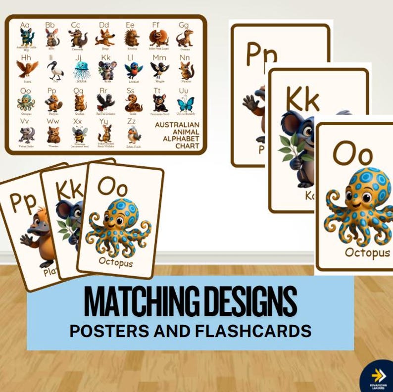 Australian Animal Alphabet: Wall Chart + Matching Flashcards ...