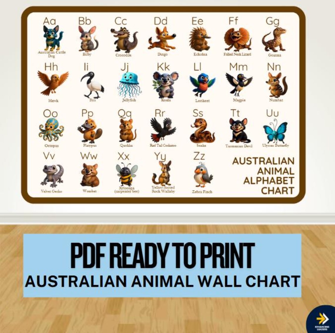 Australian Animal Alphabet: Wall Chart + Matching Flashcards ...