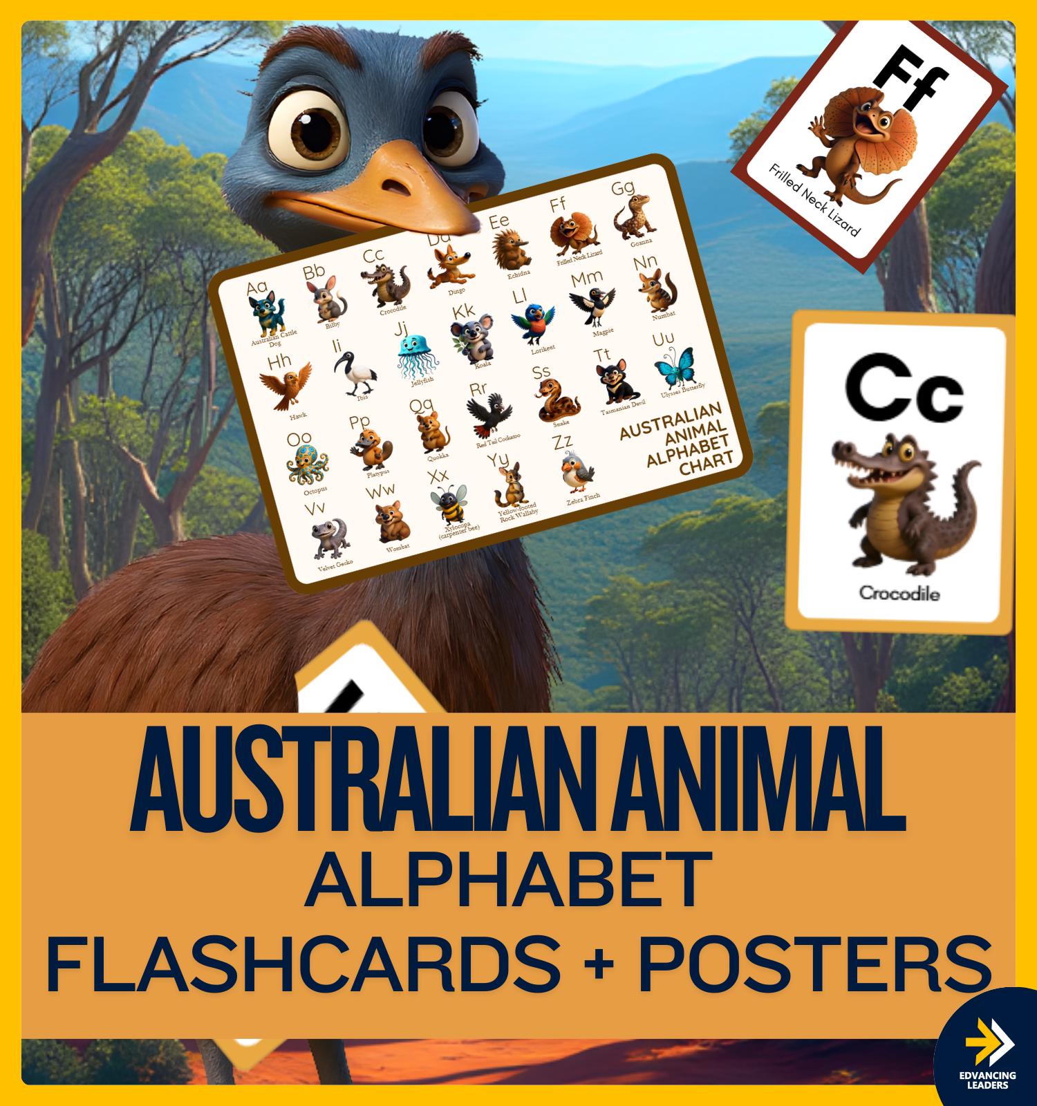Australian Animal Alphabet: Wall Chart + Matching Flashcards ...