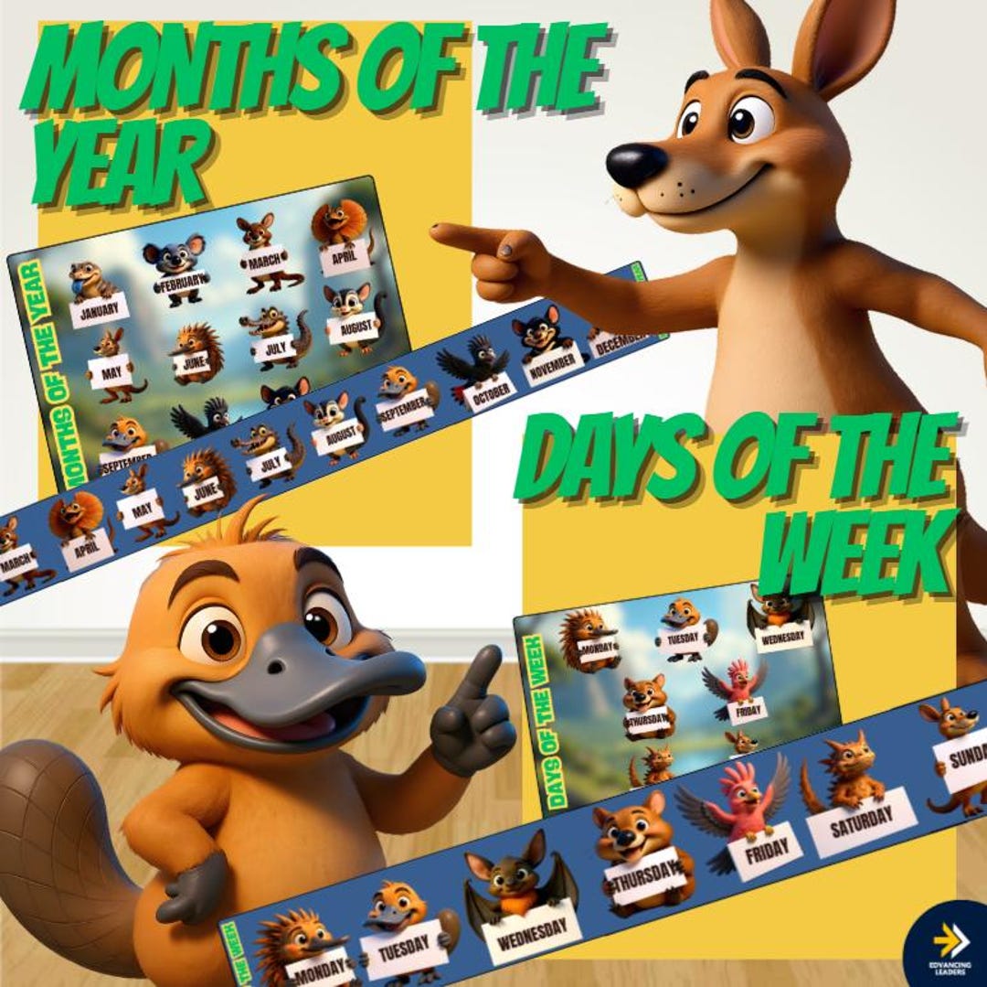 Days of the Week & Months of the Year | Australian Animals Classroom ...
