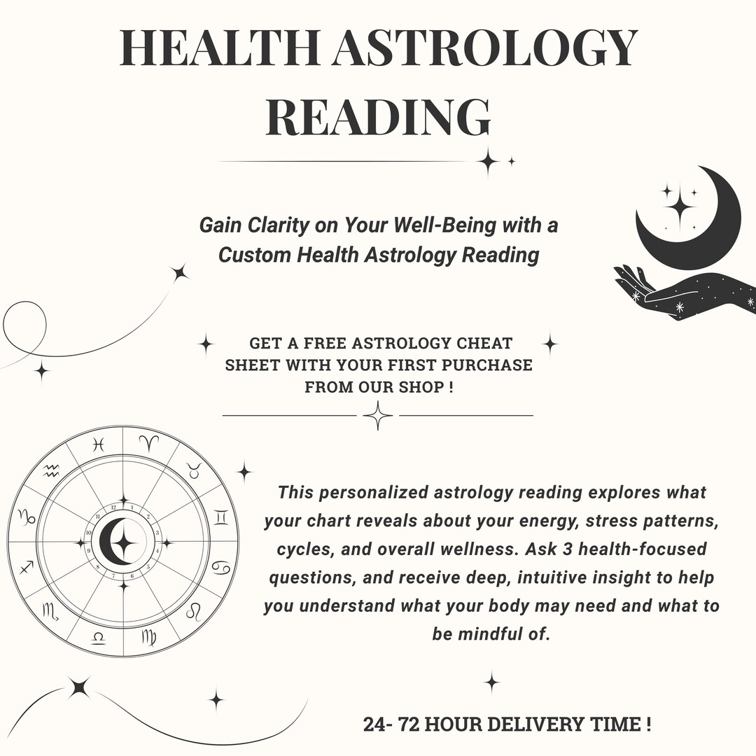 Custom Health Astrology Birth Chart Reading PDF | Personalized Wellness ...