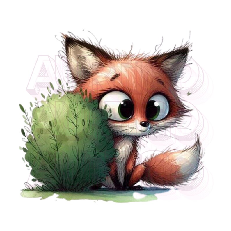 14 Sneaking Animals Clipart Bundle, Cute Watercolor Animal PNG, Funny ...