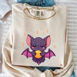 Bat Rain PNG: Sad Cute Clipart - Orange Drop & Cartoon Animal - Etsy