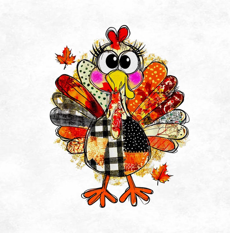 Cute Turkey Patchwork PNG Sublimation, Thanksgiving Buffalo Plaid ...