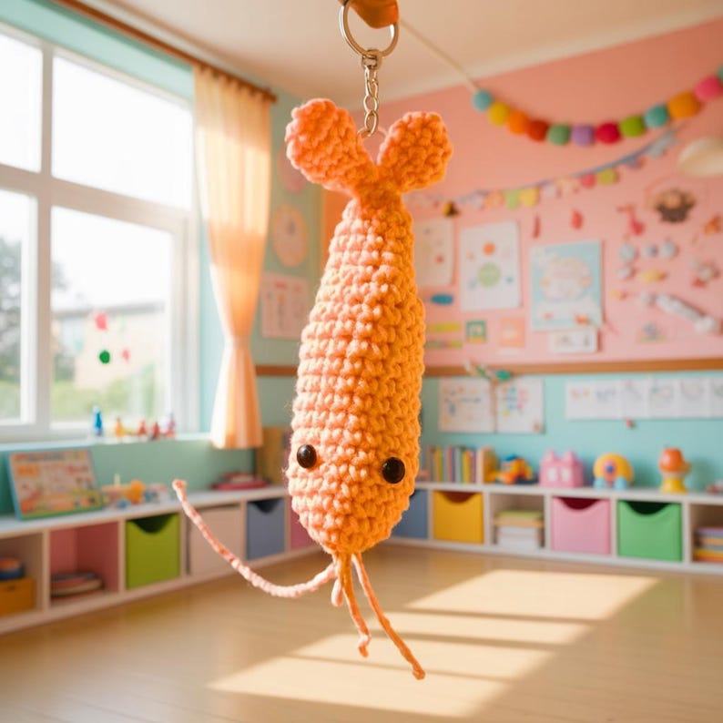 Tiny Shrimp Keychain Crochet Pattern PDF, Cute Amigurumi Shrimp, DIY ...