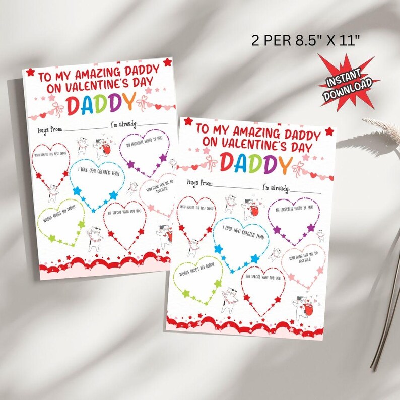 Gift for Dady | Valentine Card for Daddy From Kids | Printable ...