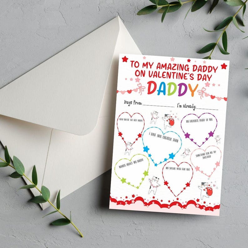 Gift for Dady | Valentine Card for Daddy From Kids | Printable ...