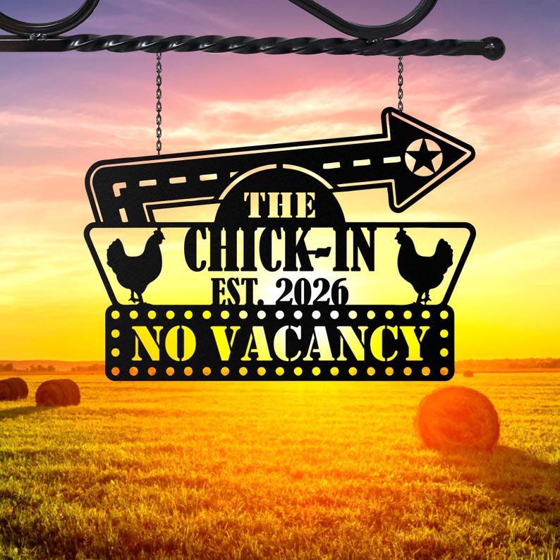 Personalized Chicken Coop Metal Sign: No Vacancy – Chick Inn - Etsy