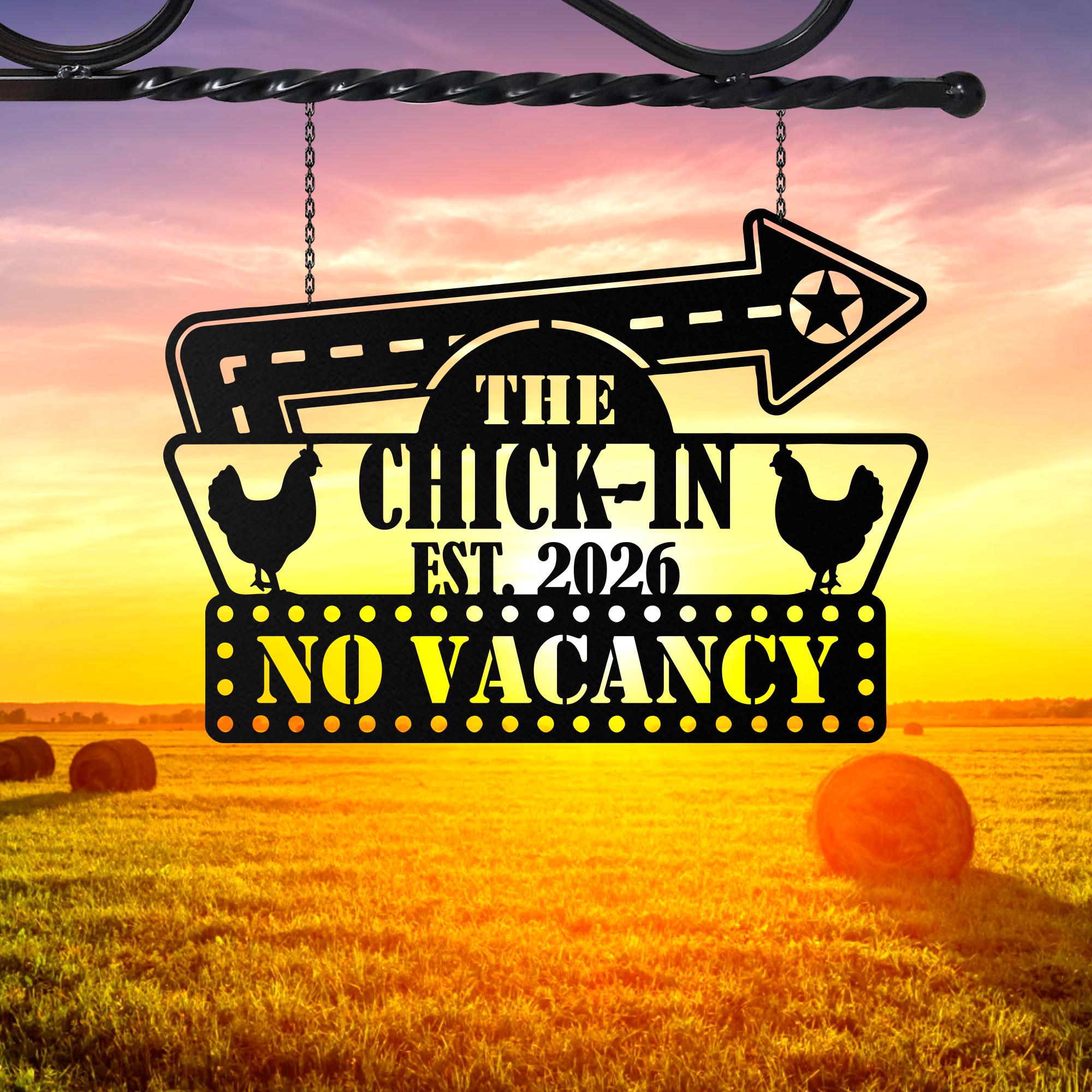 Personalized Chicken Coop Metal Sign: No Vacancy – Chick Inn - Etsy