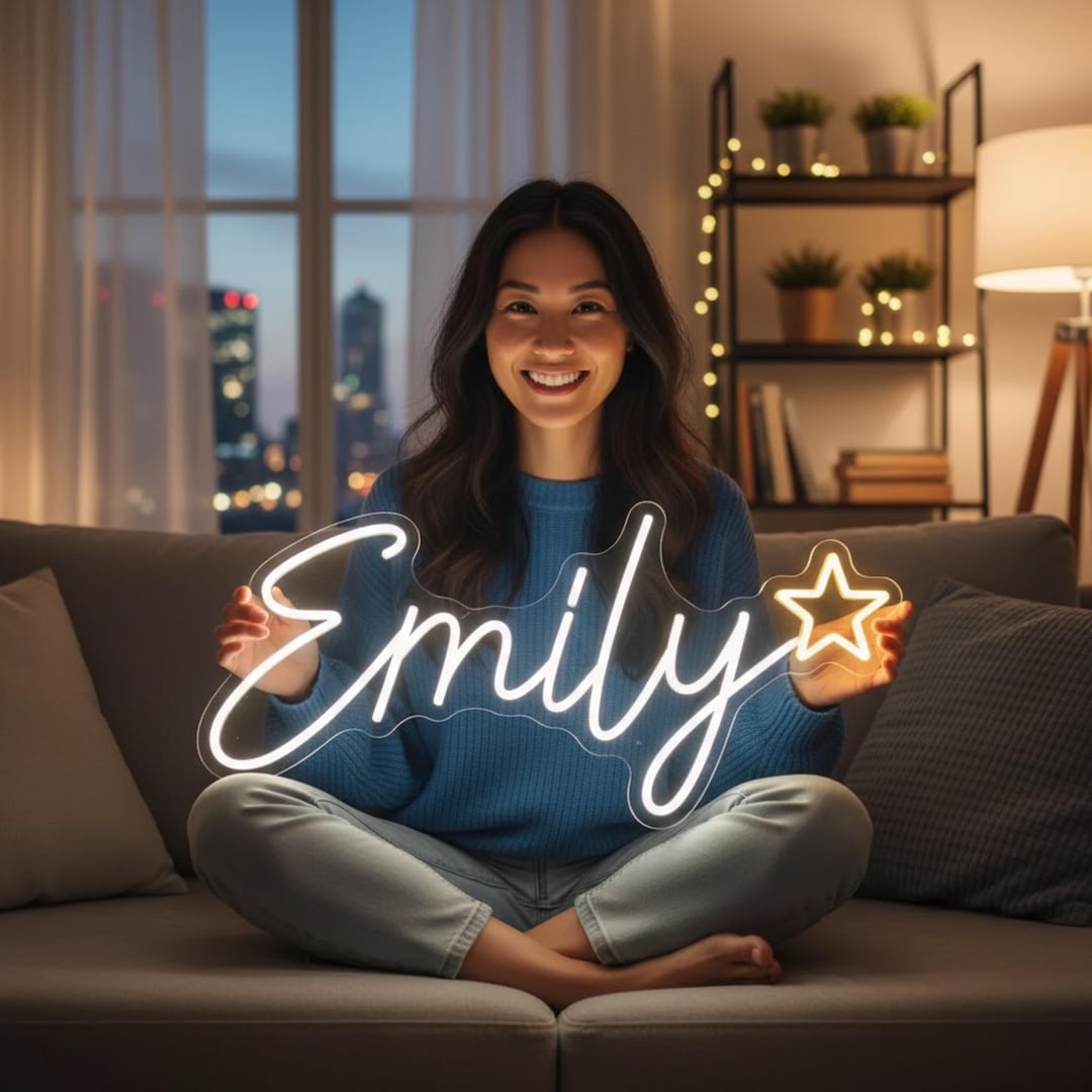 Personalized Neon Name Sign for Kids Bedroom, Custom LED Neon Light ...