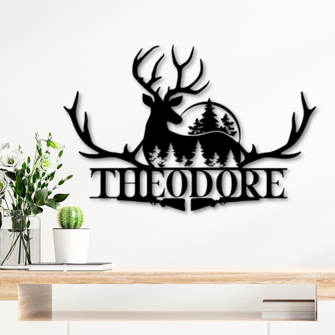 Personalized Deer Metal Sign: Custom Cabin Decor, Hunting Gift - Etsy