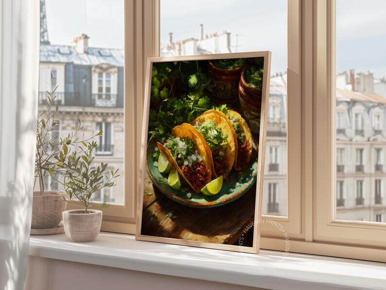 Warm Moody Taco Still-life Art - Rustic Kitchen Decor Digital Print ...