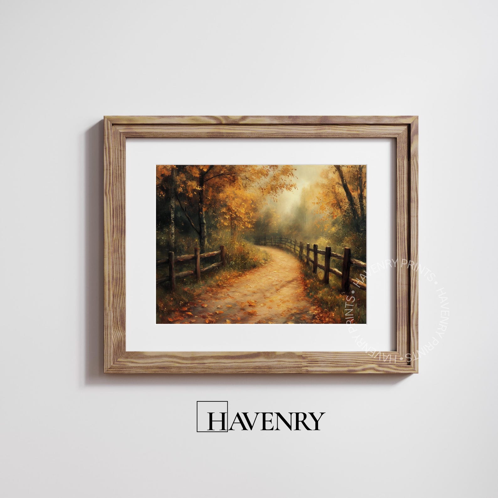 Autumn Countryside Path Art Print: Vintage Cottagecore Landscape ...