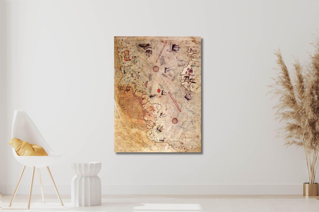 Piri Reis Map Canvas Print: Antique World Map Wall Art - Etsy