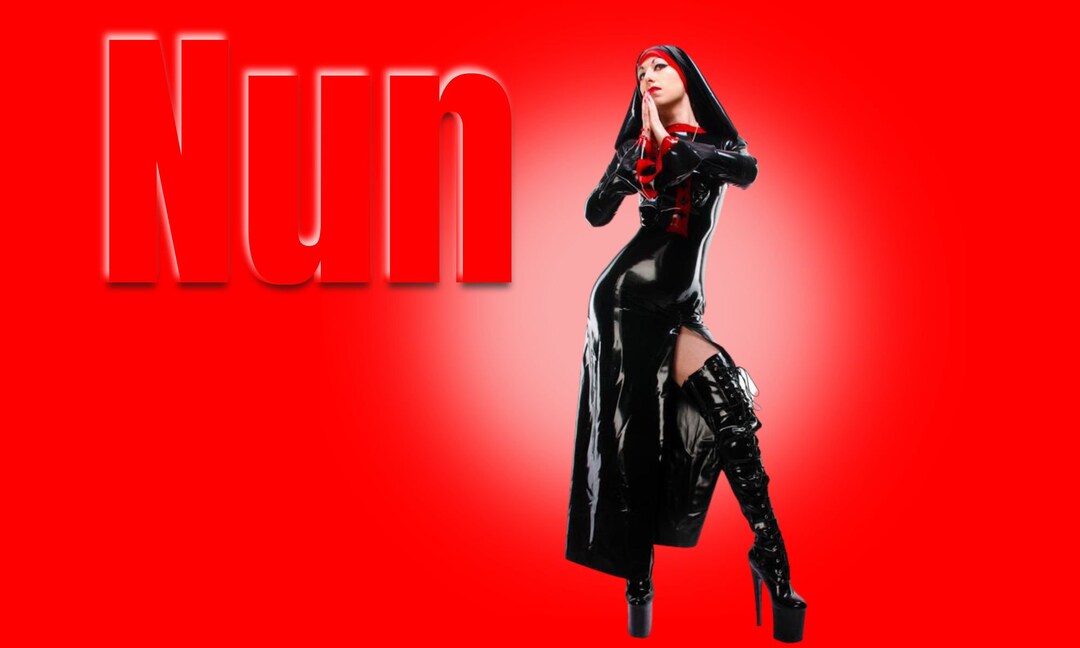 Long Latex Nun Dress With Veil - Etsy