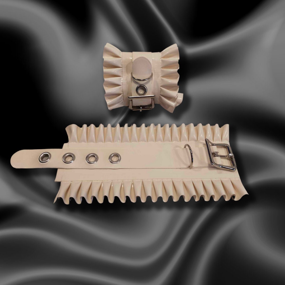 Frill Trim Latex Wrist Cuffs - Etsy