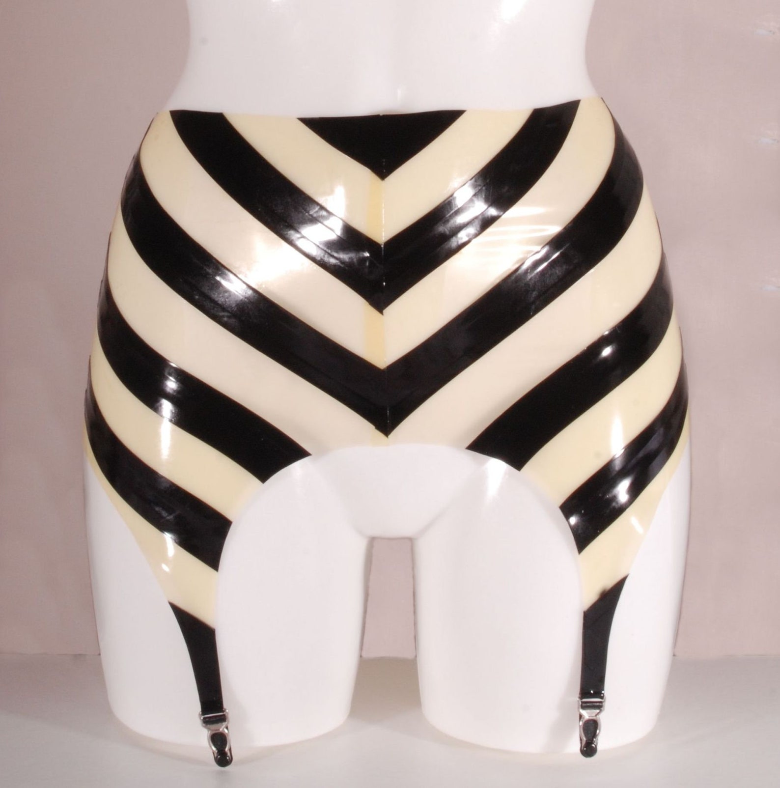 Chevron Latex Suspender Belt - Etsy