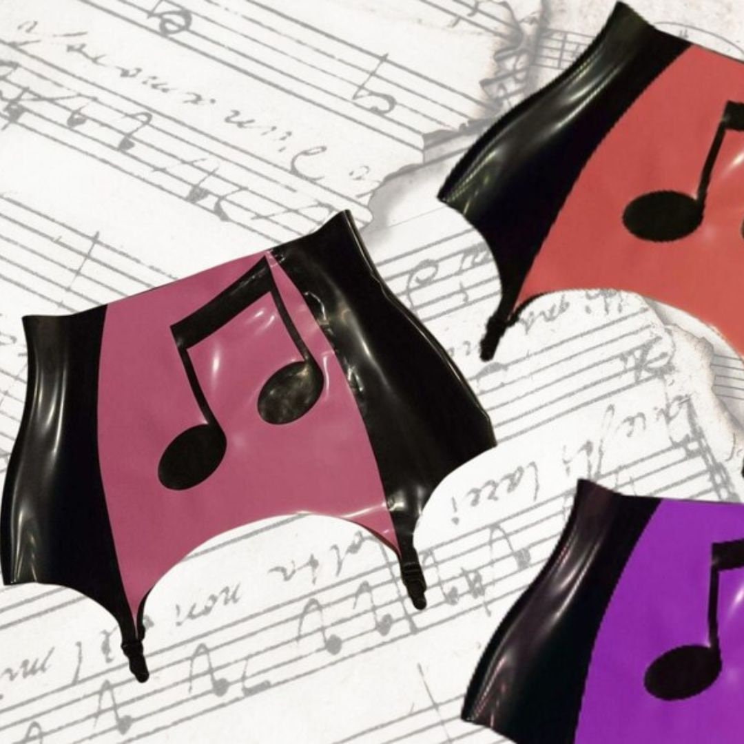 Latex Suspender Belt With Musical Note - Etsy UK