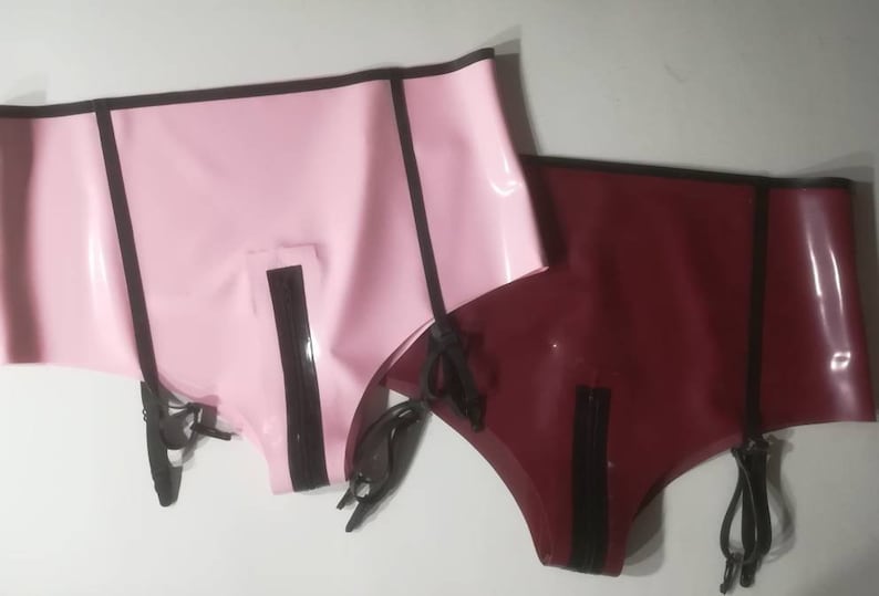 Latex Suspender Zip Crotch Knickers | Etsy