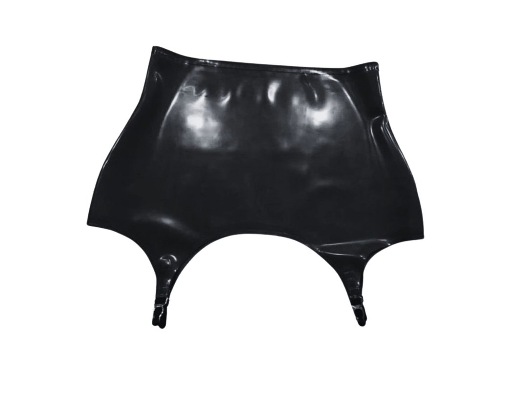 Pin up Suspender Belt, Rubber Girdle Belt, Pin up Lingerie, Wet Look ...