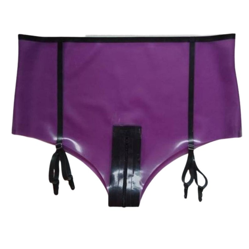 Latex Suspender Zip Crotch Knickers | Etsy